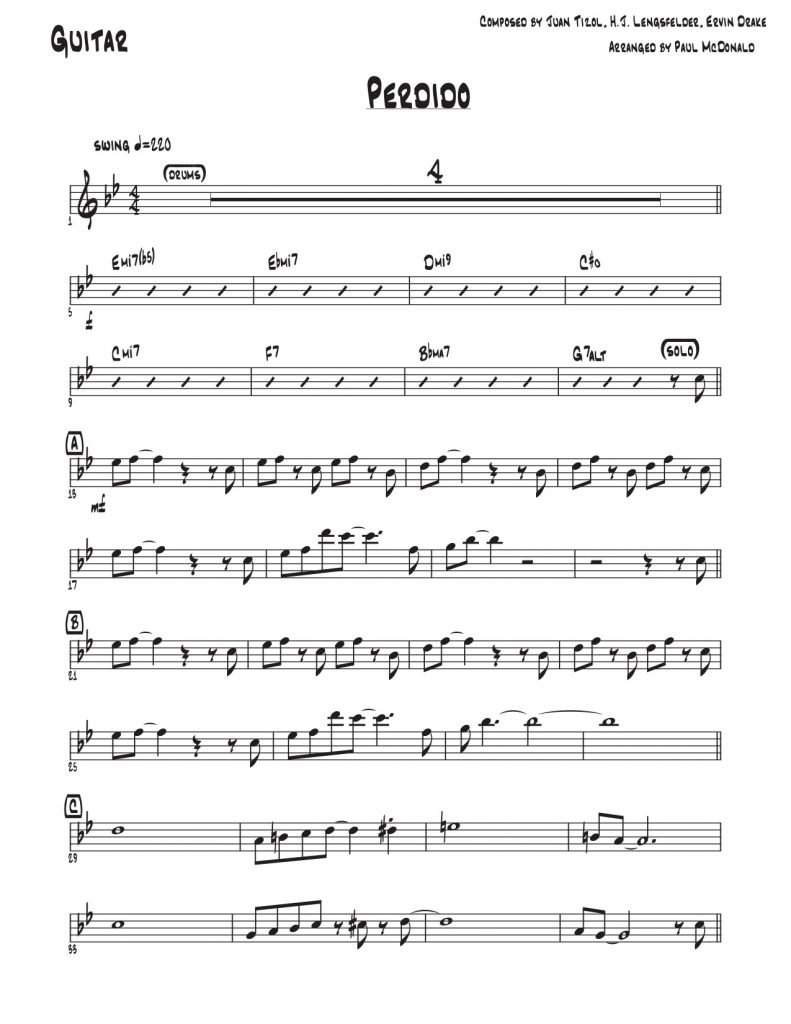 Perdido – big band guitar feature – Paul McDonald Big Band