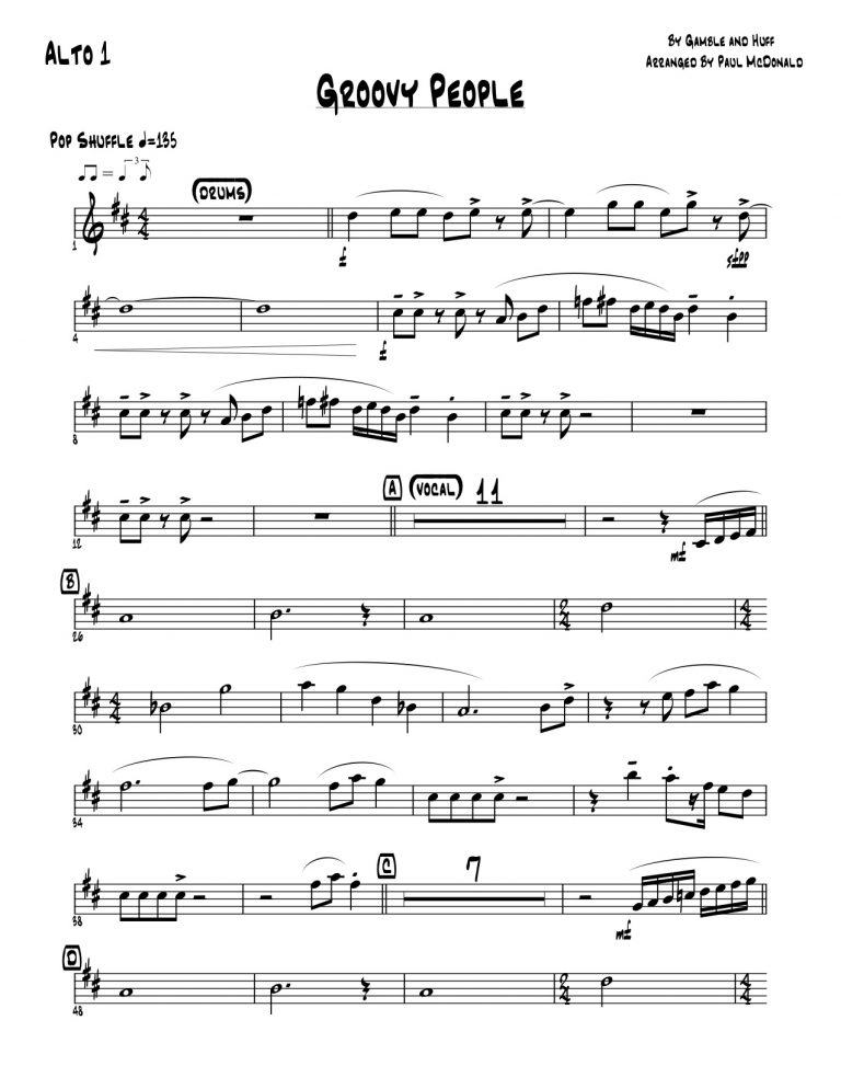 Groovy People – F – big band vocal – Paul McDonald Big Band